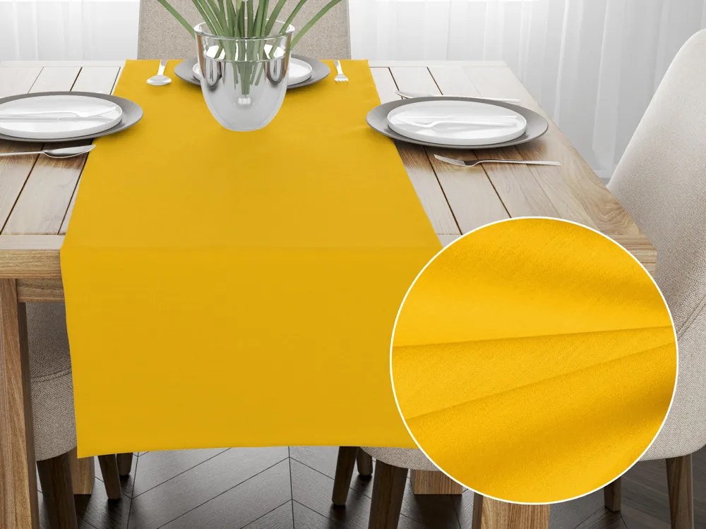 Biante Bavlněný běhoun na stůl Moni MOD-501 Sytě žlutý 20x180 cm