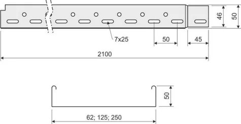 Kabelový žlab s integrovanou spojkou KOPOS Mars NKZI 50X62X0,70 S (2m)