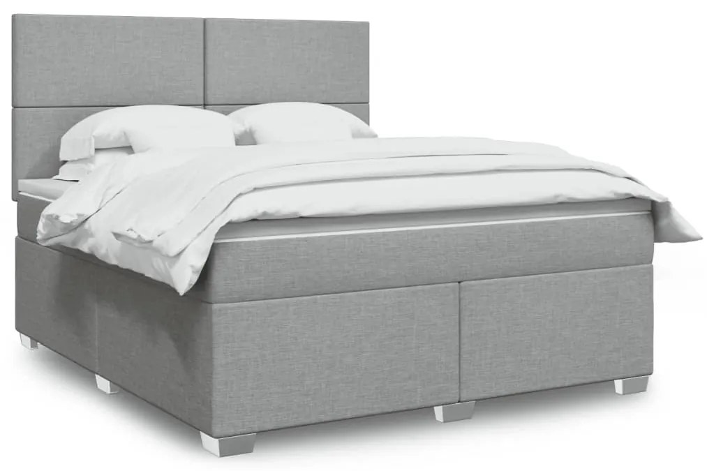 Box spring postel s matrací světle šedá 180 x 200 cm textil 3290560