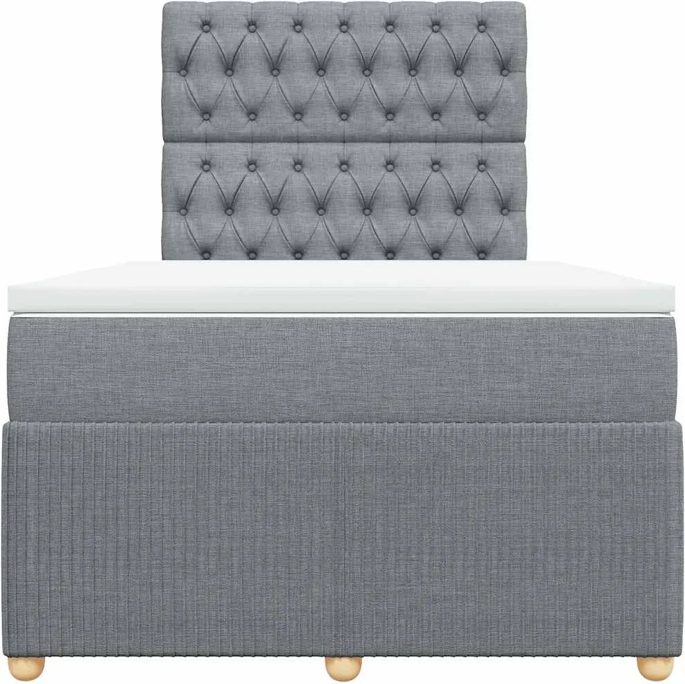 Box spring postel s matrací světle šedá 120 x 200 cm textil 3294330