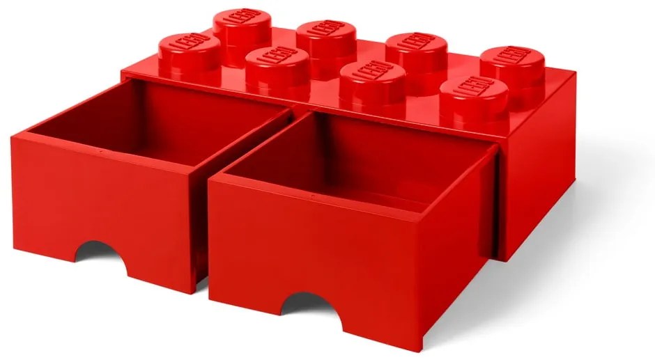 Červený úložný box se dvěma šuplíky LEGO®