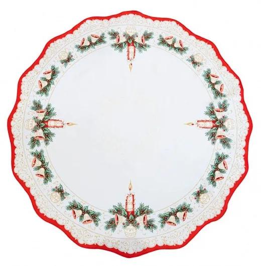 Vánoční dekorační ubrus - Kulatý 86 cm - červená