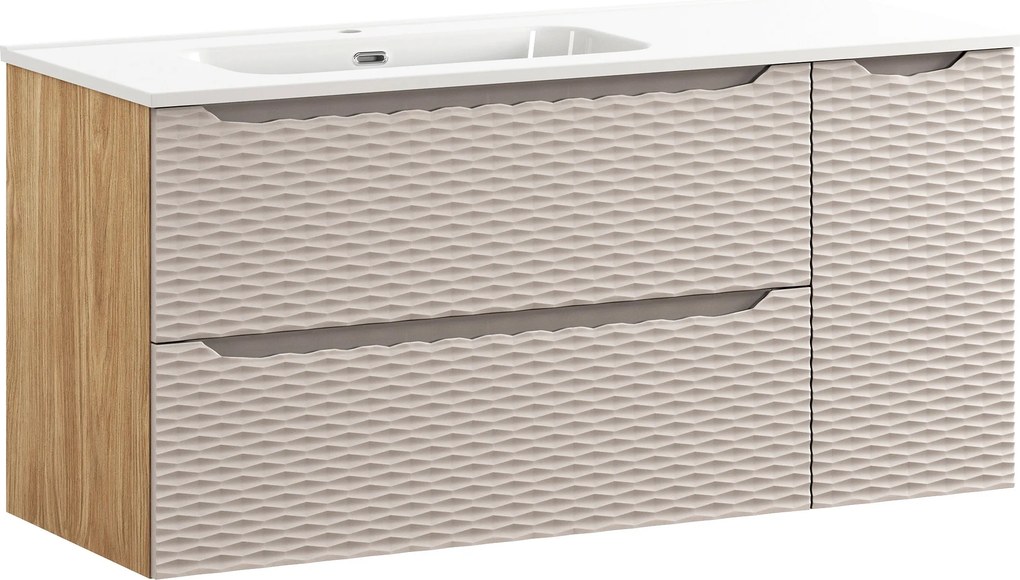 Comad Koupelnová skříňka s keramickým umyvadlem Ocean Beige 120 cm - béžová