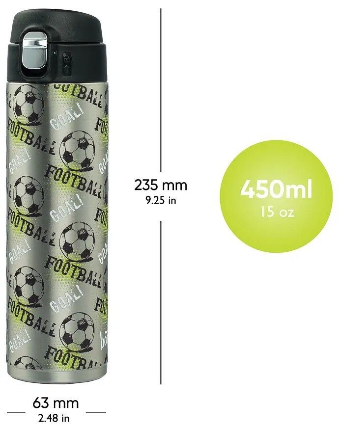 BAAGL Termoláhev Fotbal, 450 ml