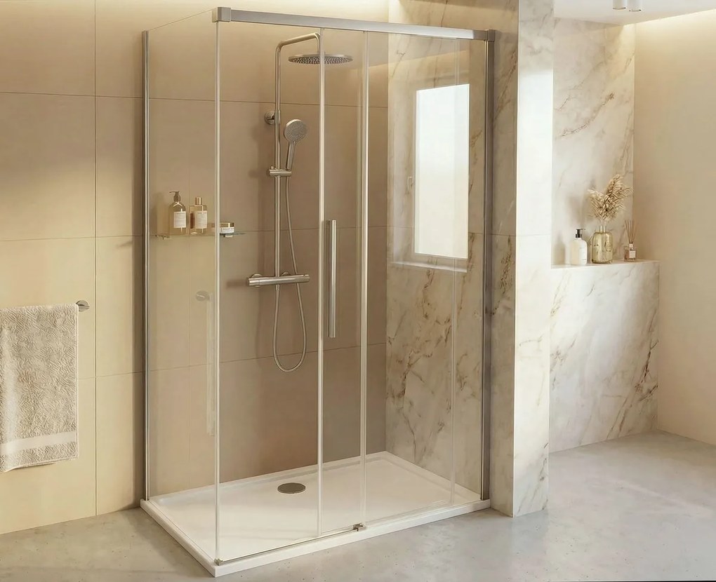 Gelco Luxor sprchový kout obdélníkový 110 x 80 x 200 cm L/P varianta posuvné chrom čiré sklo GU1211CHGU5680CH