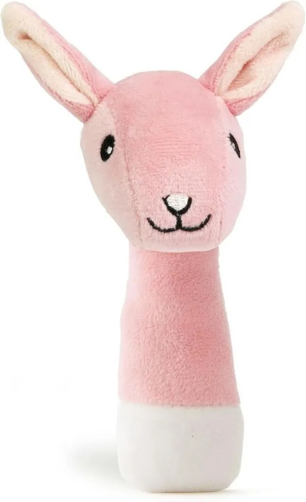 Kids Concept Dětské chrastítko Little Rabbit, růžová barva, bílá barva, plast, textil