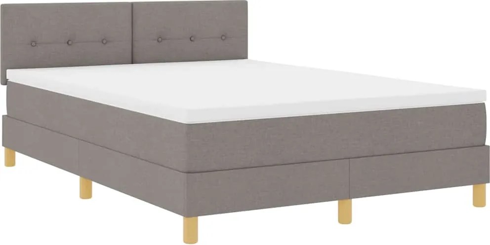 Postel s boxspringem s polštářem Taupe 140 x 190 cm textil 3338920