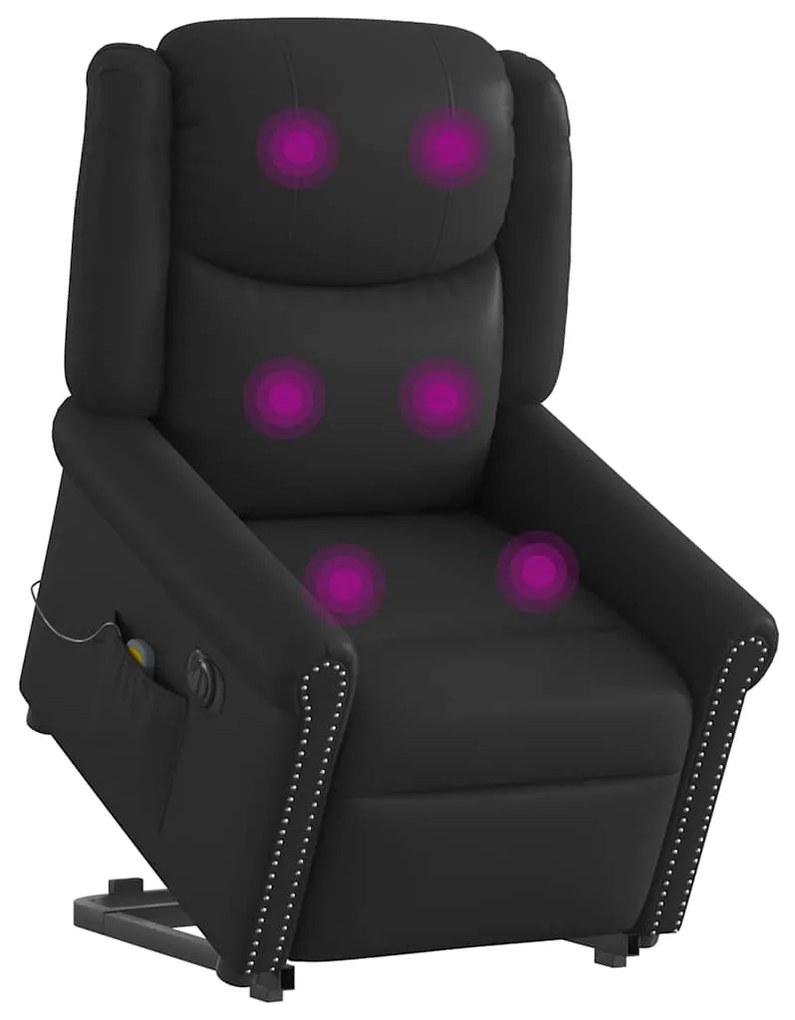 Elektrické zvedací masážní polohovací křeslo umělá kůže