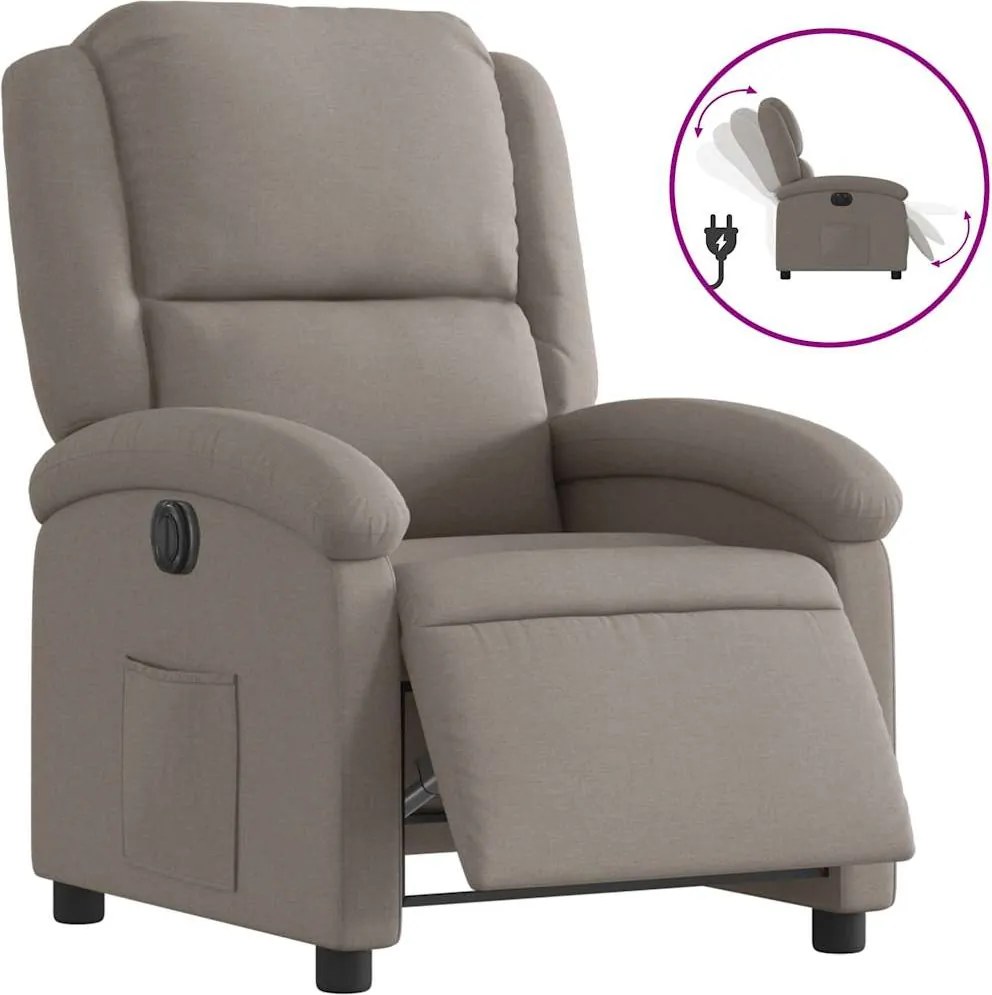 Elektrické polohovací křeslo taupe textil 3204148