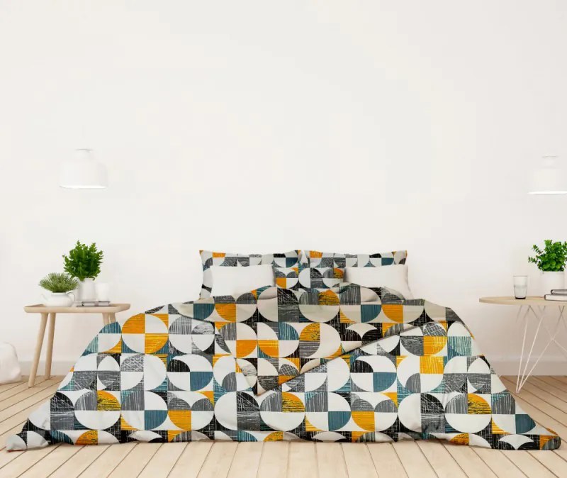 Ervi bavlněné KREPOVÉ povlečení - geometrický vzor -26710-6