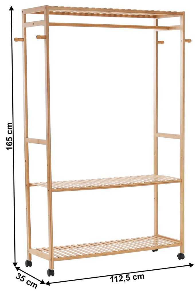 Kondela Šatní organizér, přírodní bambus, MELAR