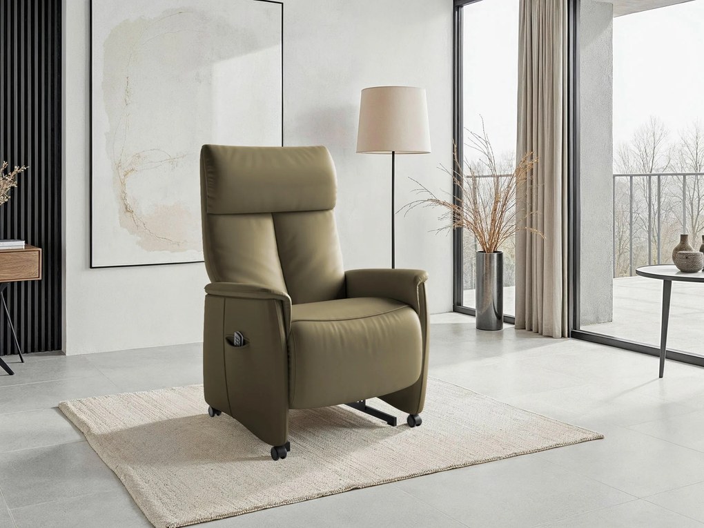 XXXLutz RELAXAČNÍ KŘESLO, kůže, olivově zelená Sit & More - Online Only křesla & taburety - 0001440324T1