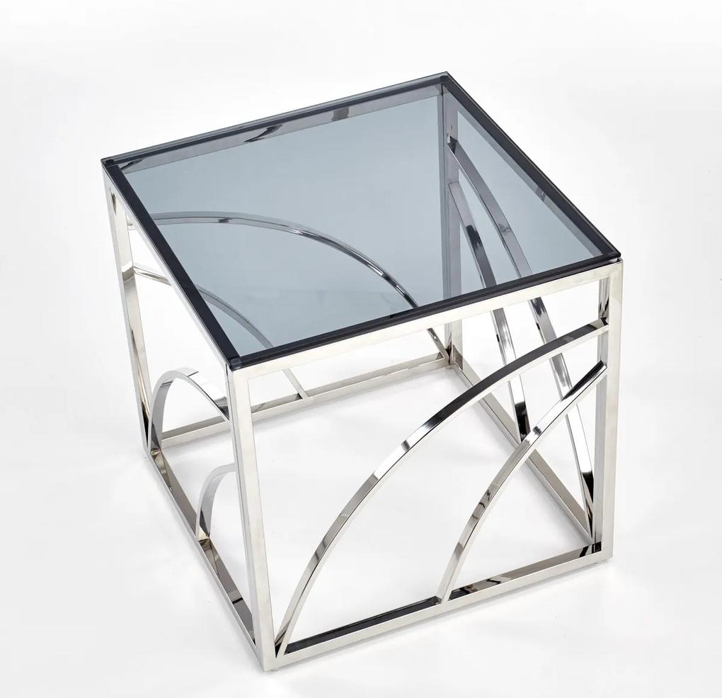 Odkládací stolek Unispace 2 sklo/stříbrný