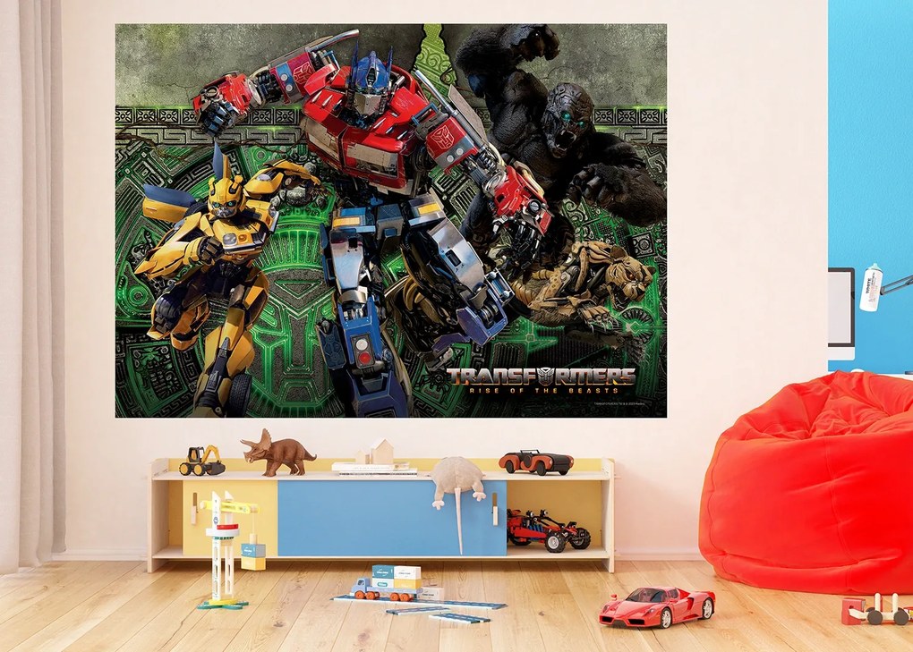 Dětská vliesová fototapeta na zed' Transformers Vzhůru do Boje | 252 x 182 cm | DFTDXL1967