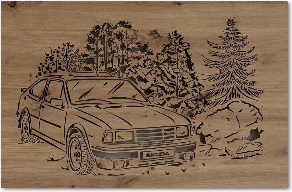 Li-Go "Škoda 130" světelný obraz 230V 80x53 cm provedení povrchu: bříza