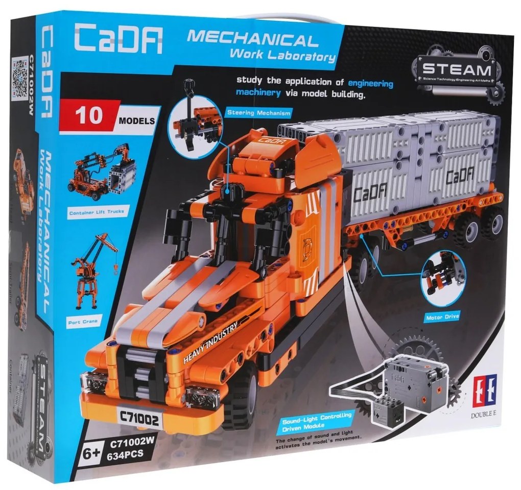 HračkyZaDobréKačky Stavebnice technic R/C kamion, jeřáb, vysokozdvižný vozík 10v1