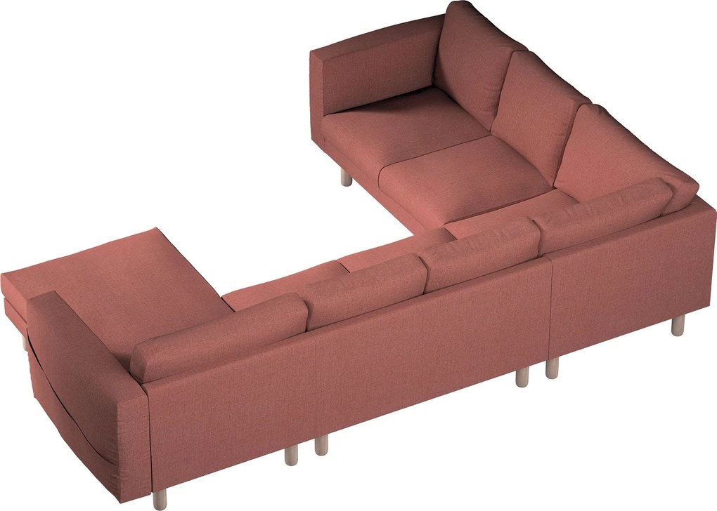 Potah na pohovku IKEA Norsborg rohová, 5-místná se šezlongem barva hnědá látka pletený vzor