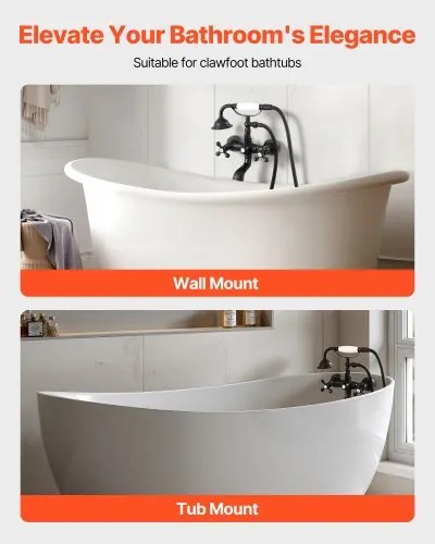 Vanová baterie Clawfoot VEVOR, 140 × 220 × 300 mm
