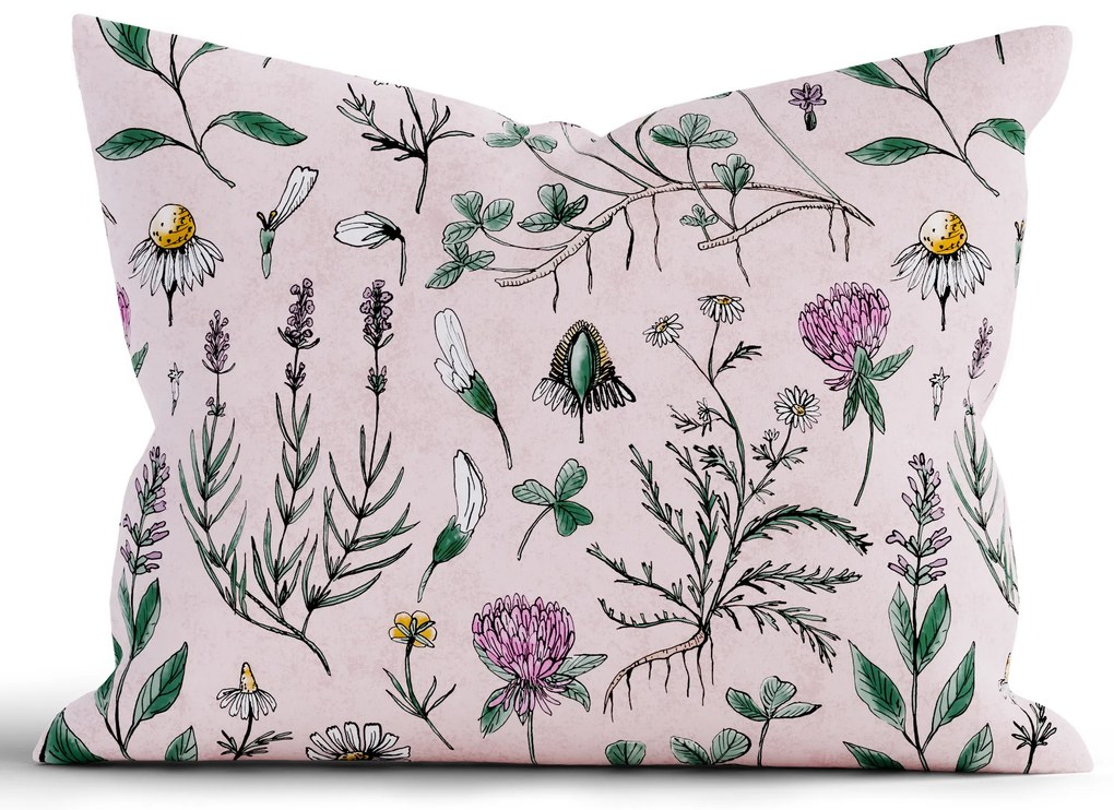 MK Lůžkoviny Bavlněný povlak na polštář Renforcé 70 x 90 cm - Herbář pudrový