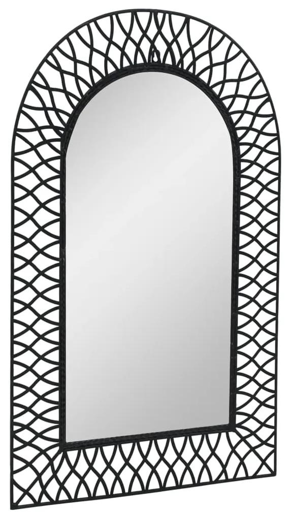 vidaXL Nástěnné zrcadlo obloukové 50 x 80 cm černé