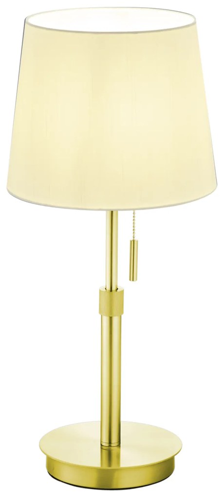 Trio Leuchten 509100108 LYON - Stolní moderní lampa s tahovým vypínačem a bílým textilním stínidlem, 56cm