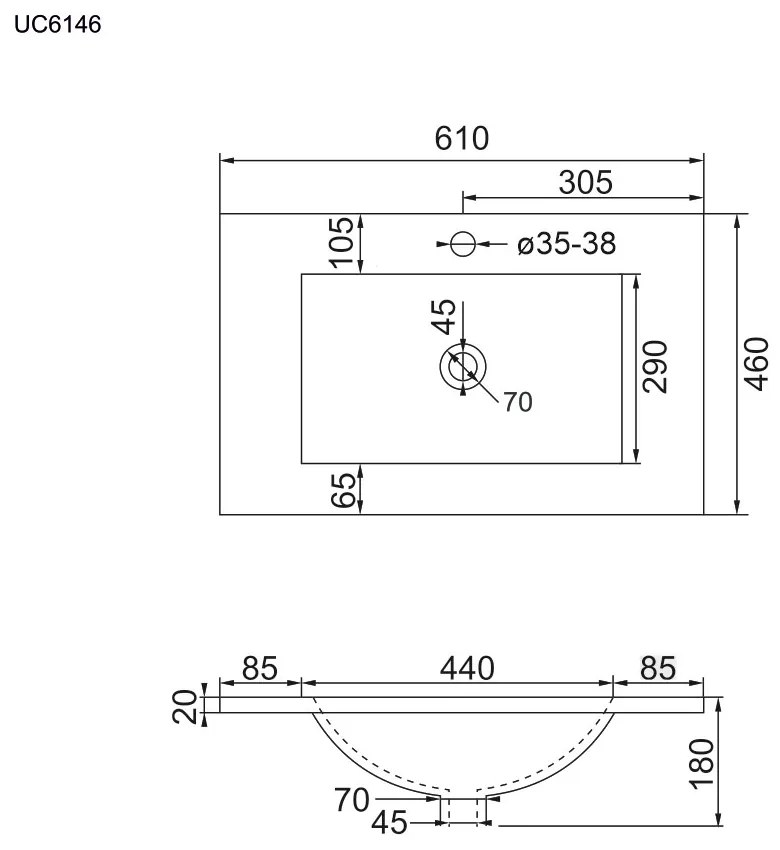 Mereo Opto koupelnová skříňka s keramickým umyvadlem 61 cm černá CN940
