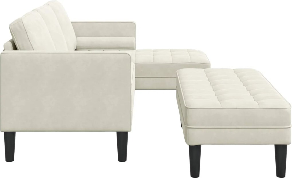 Set pohovek 2 ks Krémová Polyester 3329272