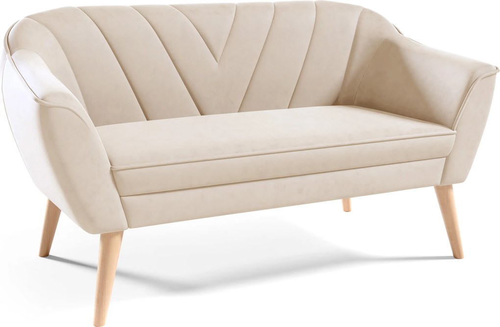 Eka Pohovka LOVA, 140 cm Látka Velutto: Vínová (Velutto 32), Výběr nohou: Bílé