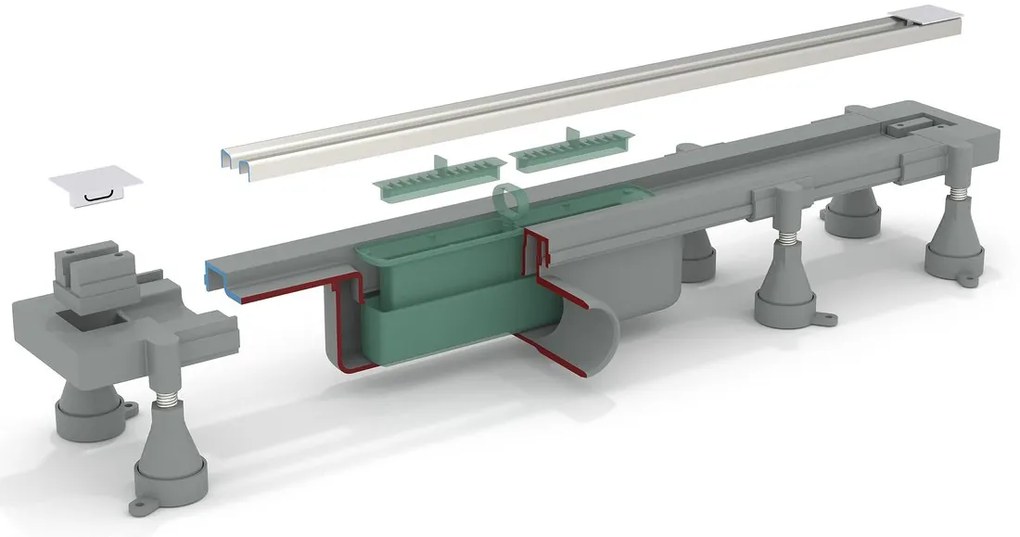 Omp Tea Sumisura podlahový žlab s nerezovým roštem 123 cm DN50 983.401.8