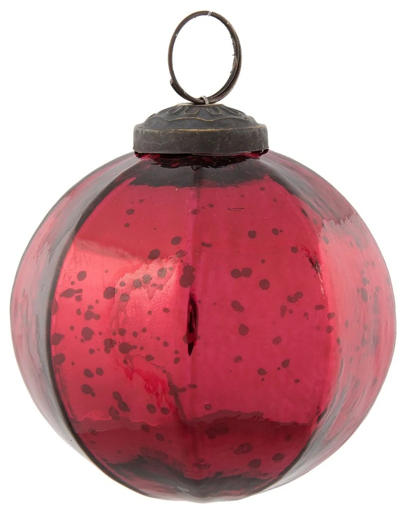 Červená vánoční koule - Ø 7*8 cm