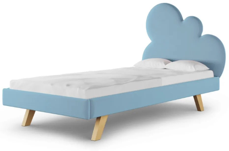 MINKO Čalouněná jednolůžková postel CLOUD do dětského pokoje Zvolte barvu: Krémová, Zvolte rozměr: 90x200 cm, Zvolte stranu: Vpravo