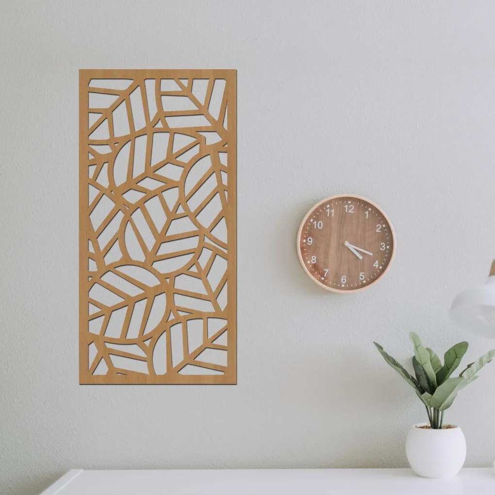 dřevo života Dřevěný dekorační panel LEAF II Zvolte rozměr (cm): 20x40, Zvolte barvu dekoru: Černá