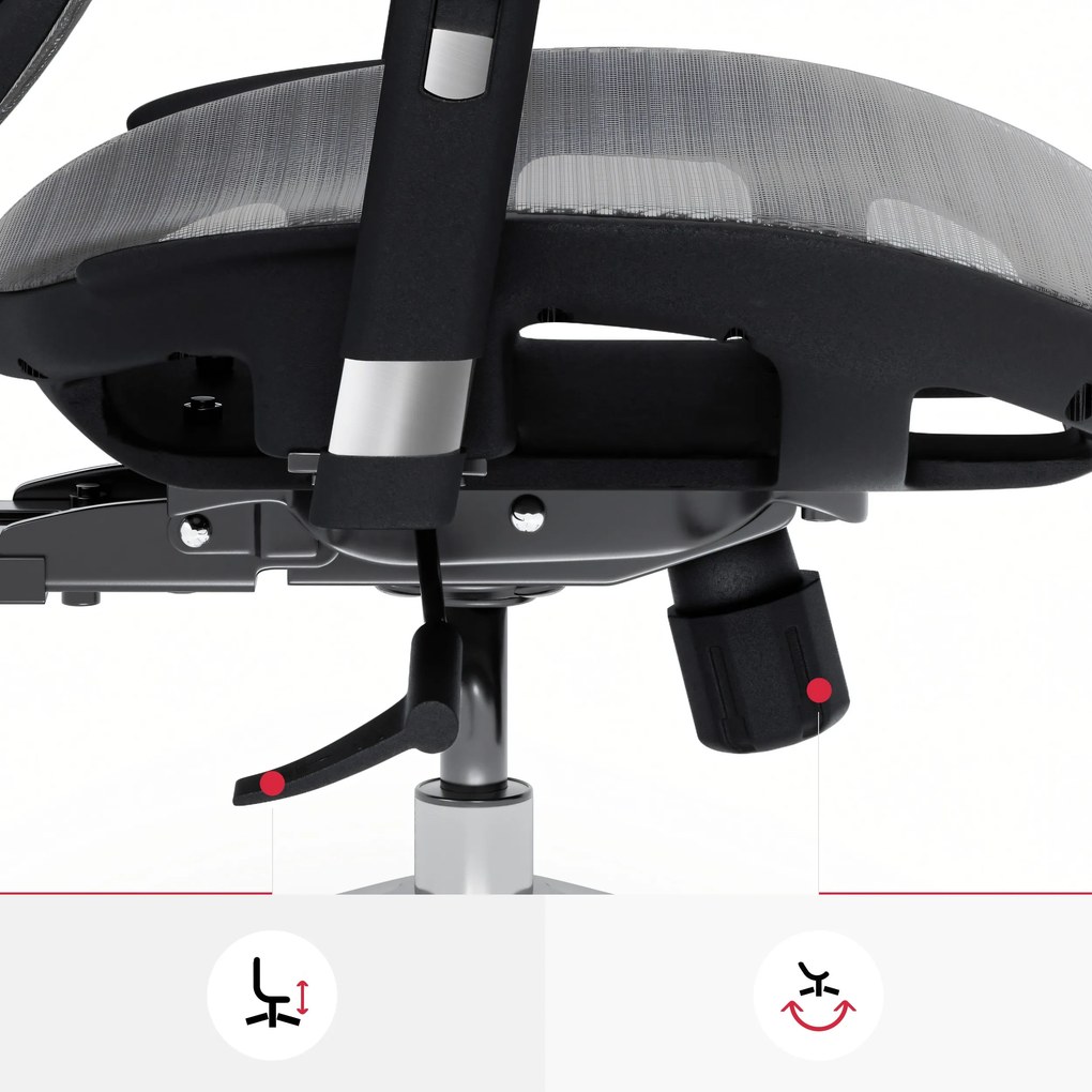 Ergonomická kancelářská židle ze síťoviny, černý-šedý: Diablo V-Basic