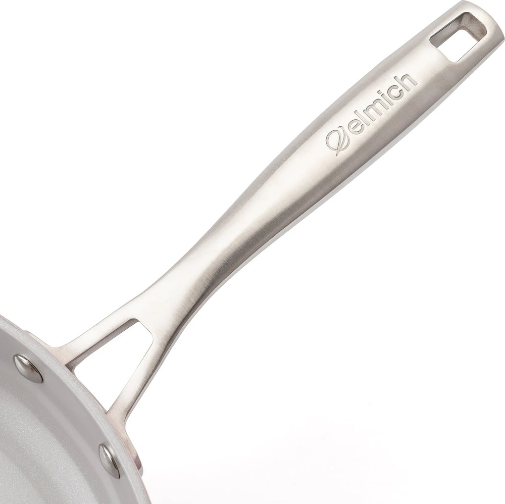 Elmich Nepřilnavá keramická pánev Zen Ø 26 cm - krémově bílá