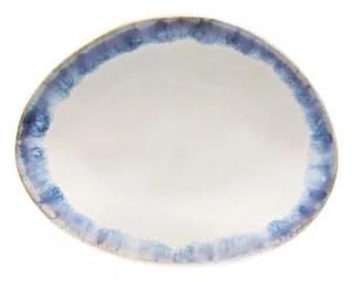 Dezertní talíř oválný BRISA modrý 15 cm keramický