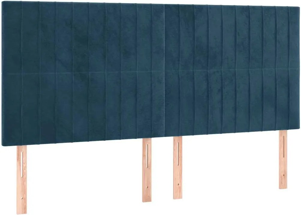 Box spring postel s matrací tmavě modrá 160x200 cm samet 3129343