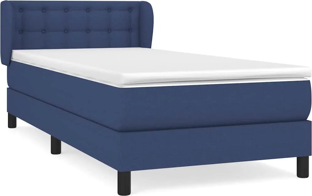 Box spring postel s matrací modrá 100 x 200 cm textil 3126547