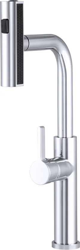 Gamma Rotary, vysoká dřezová baterie s výsuvným výtokem h-415, chromová, GMA-BR-CH