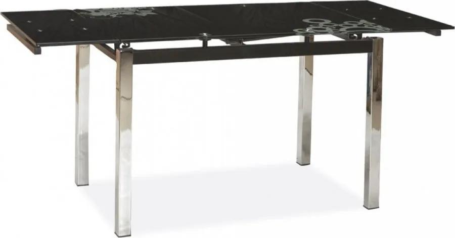 Nábytkáři ORFA GD-017- jídelní stůl černá chrom/tvrzené černé s ornamentem (GD017) (S) (K150-E)