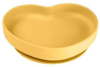 Canpol babies Silikonový talíř s přísavkou Srdce Žlutý