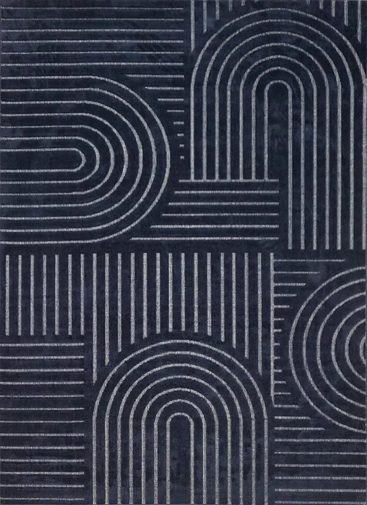 BE Koberec Zen Garden Collection 2405 NAVY - tmavě modrý obdélníkový Rozměr: 80x150 cm