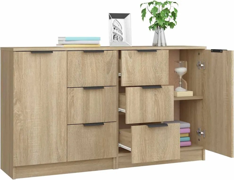 Příborníky 2 ks dub sonoma 60 x 30 x 70 cm kompozitní dřevo 3115790