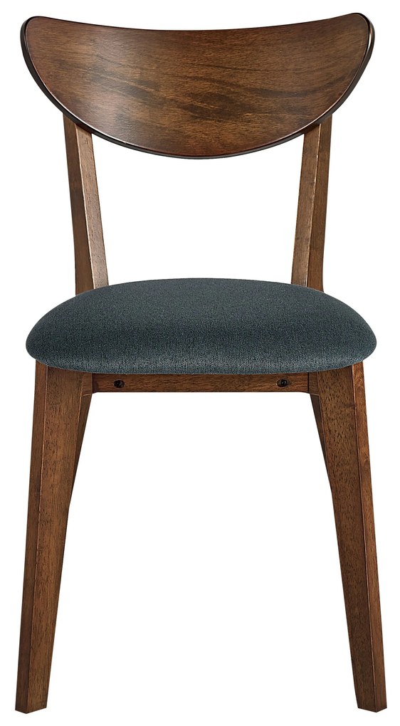 Sada 2 dřevěných jídelních židlí tmavé dřevo/šedá ERIE Beliani