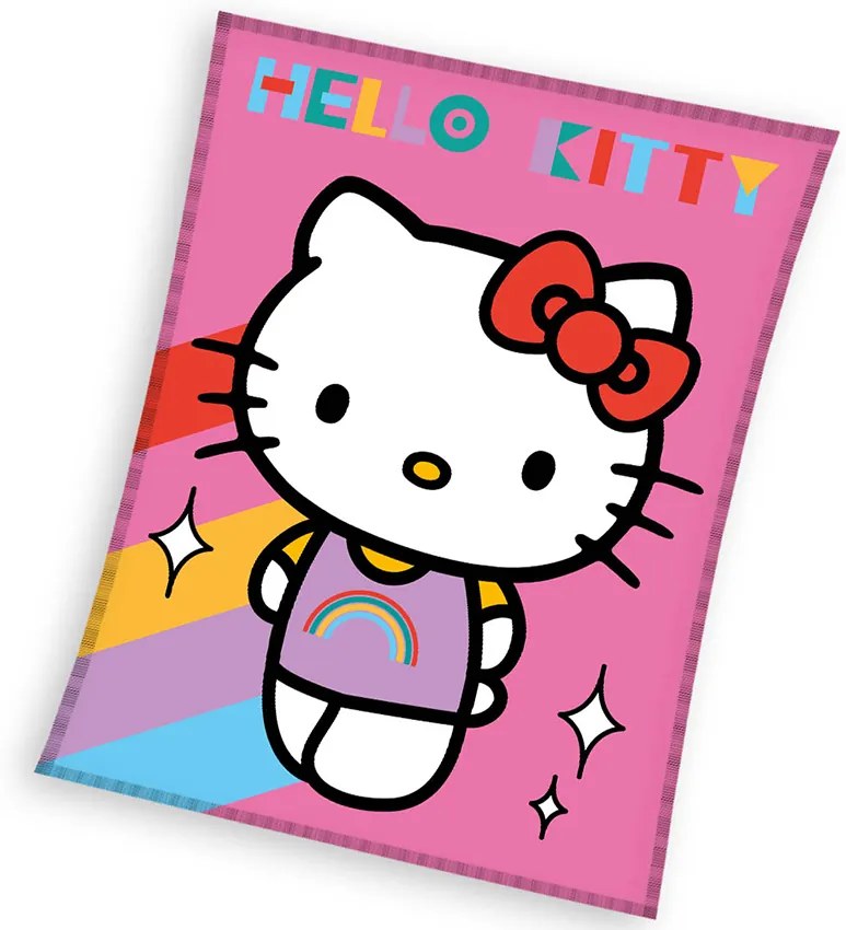 Dětská deka Hello Kitty Rainbow 130x160 cm