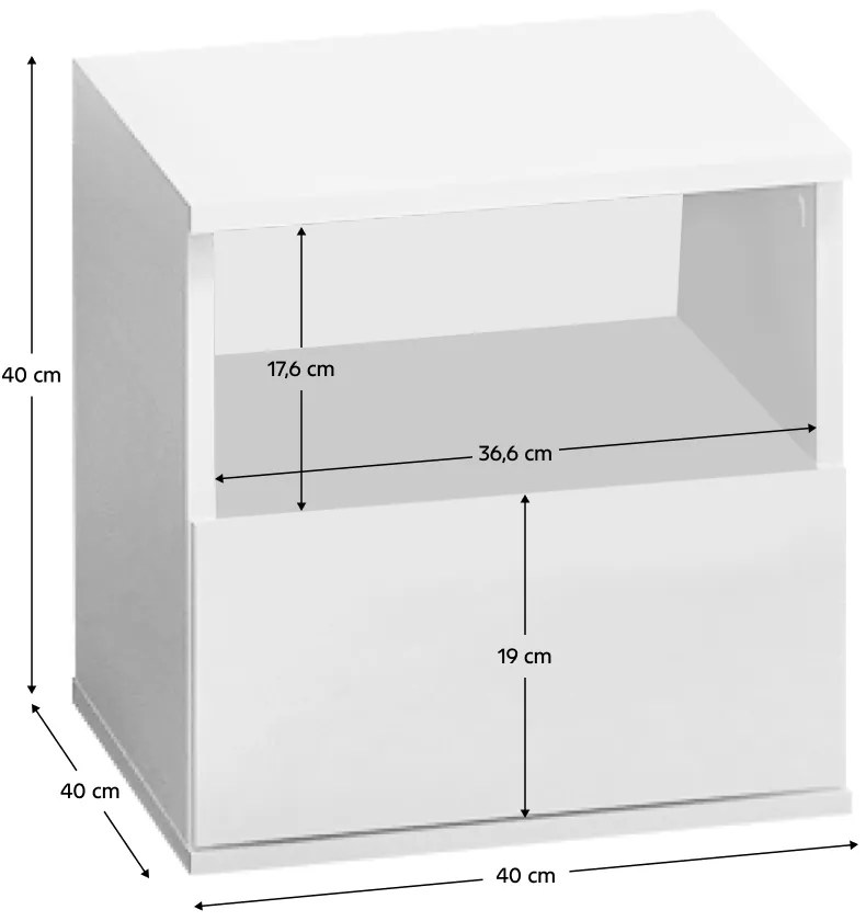 Kondela Noční stolek, bílá, DOLI