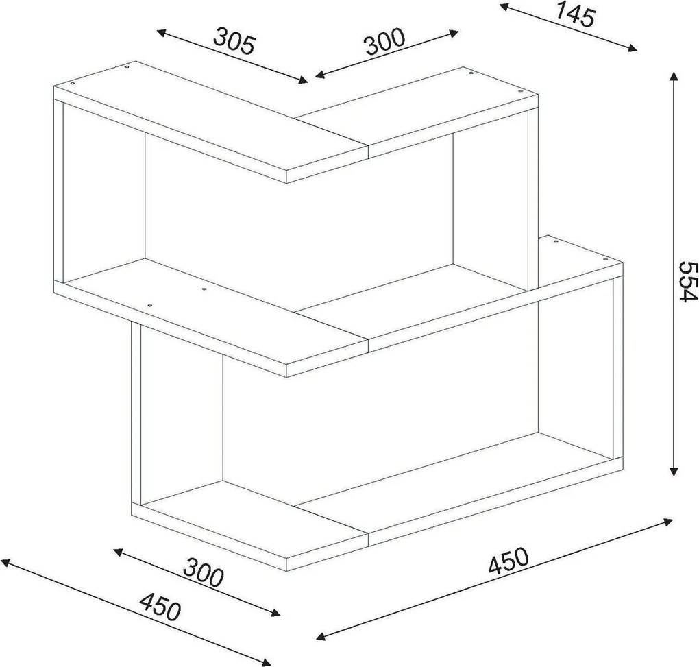 Nástěnná rohová police BULUT bílá