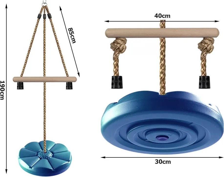 Verk Group Dětský kulatý disk zahradní houpačka lano silné