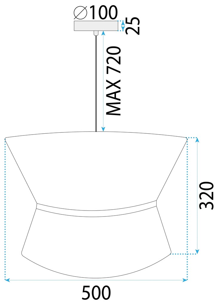 Toolight Závěsné svítidlo APP1503-1CP BLACK