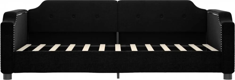 Válenda s přistýlkou a zásuvkami černá 90 x 200 cm textil 3197672