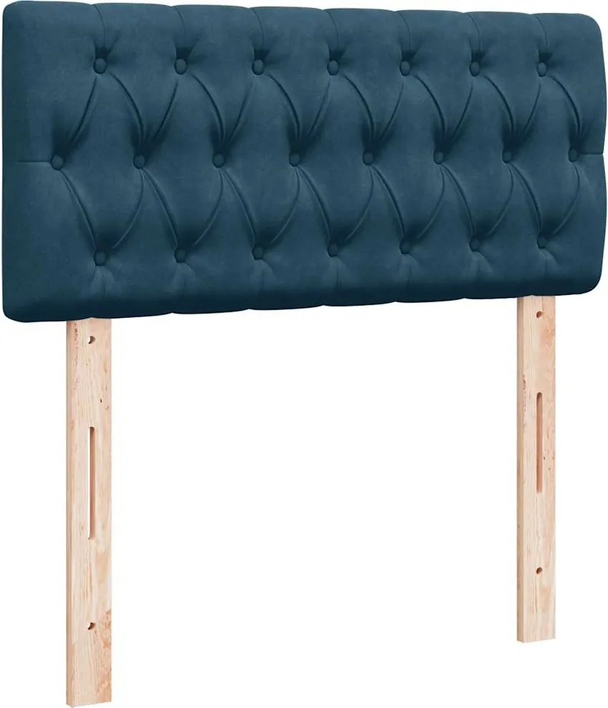 Box spring postel s matrací modrá 90 x 190 cm samet 3287624